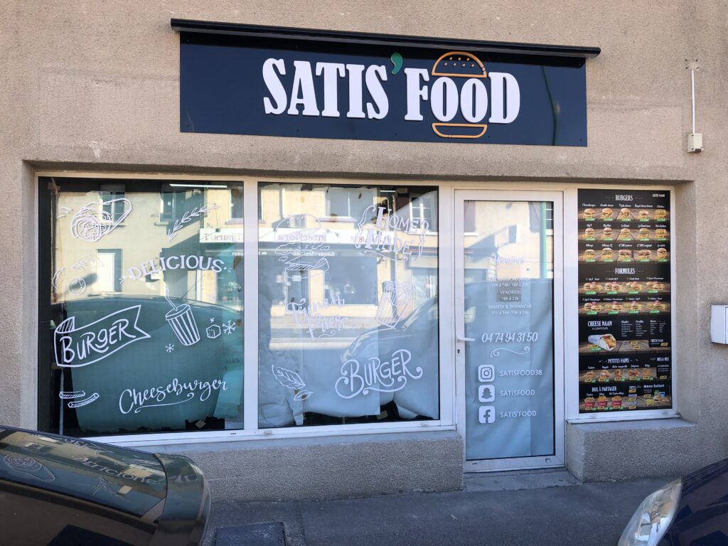 Enseigne magasin Satis'Food - Nos réalisations